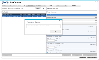 Using ProComm software to configure Pressac products