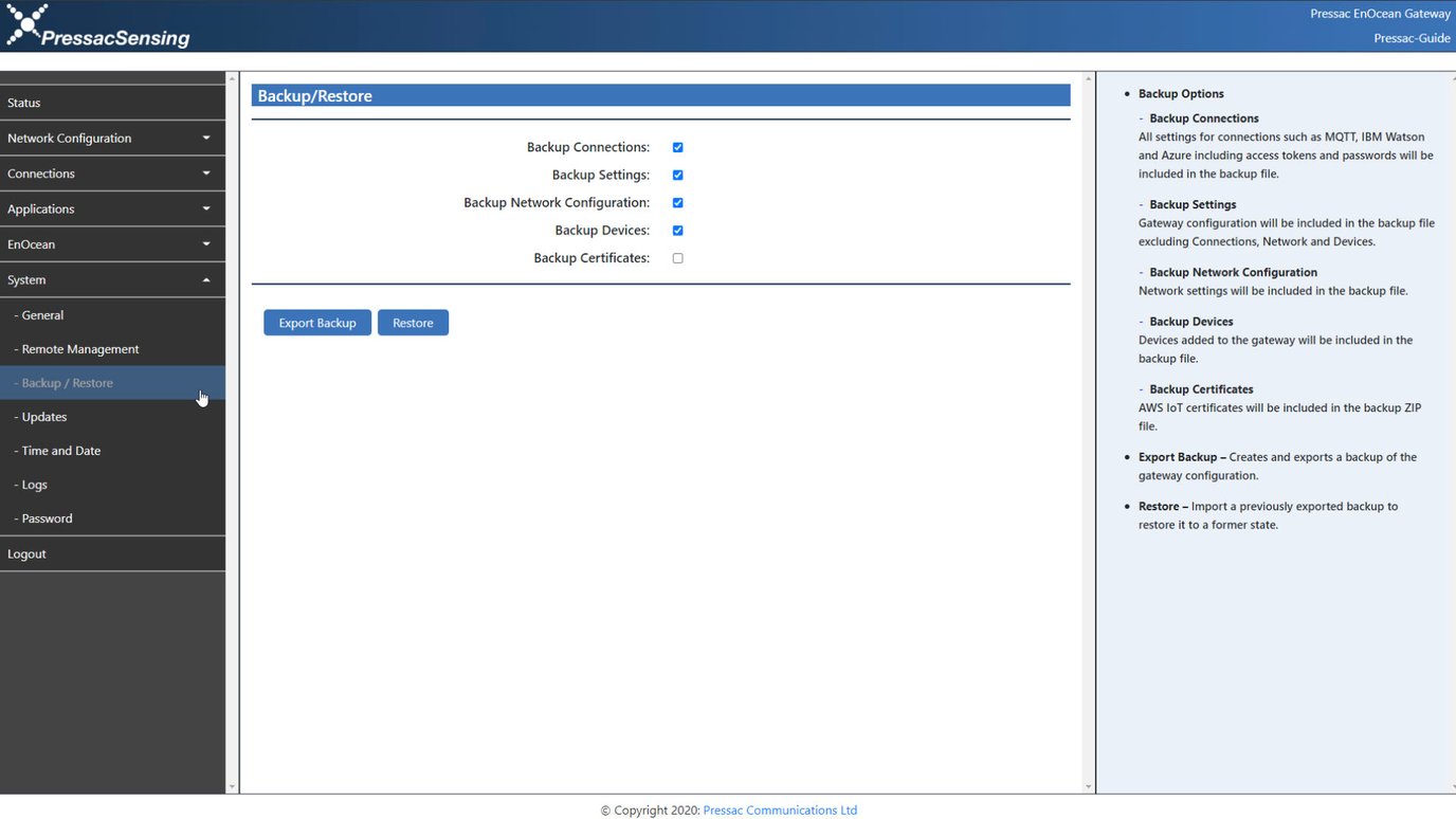 How to Backup your Gateway