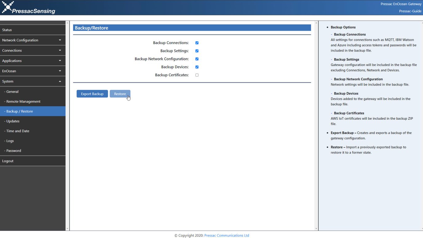 Restore Pressac EnOcean Gateway